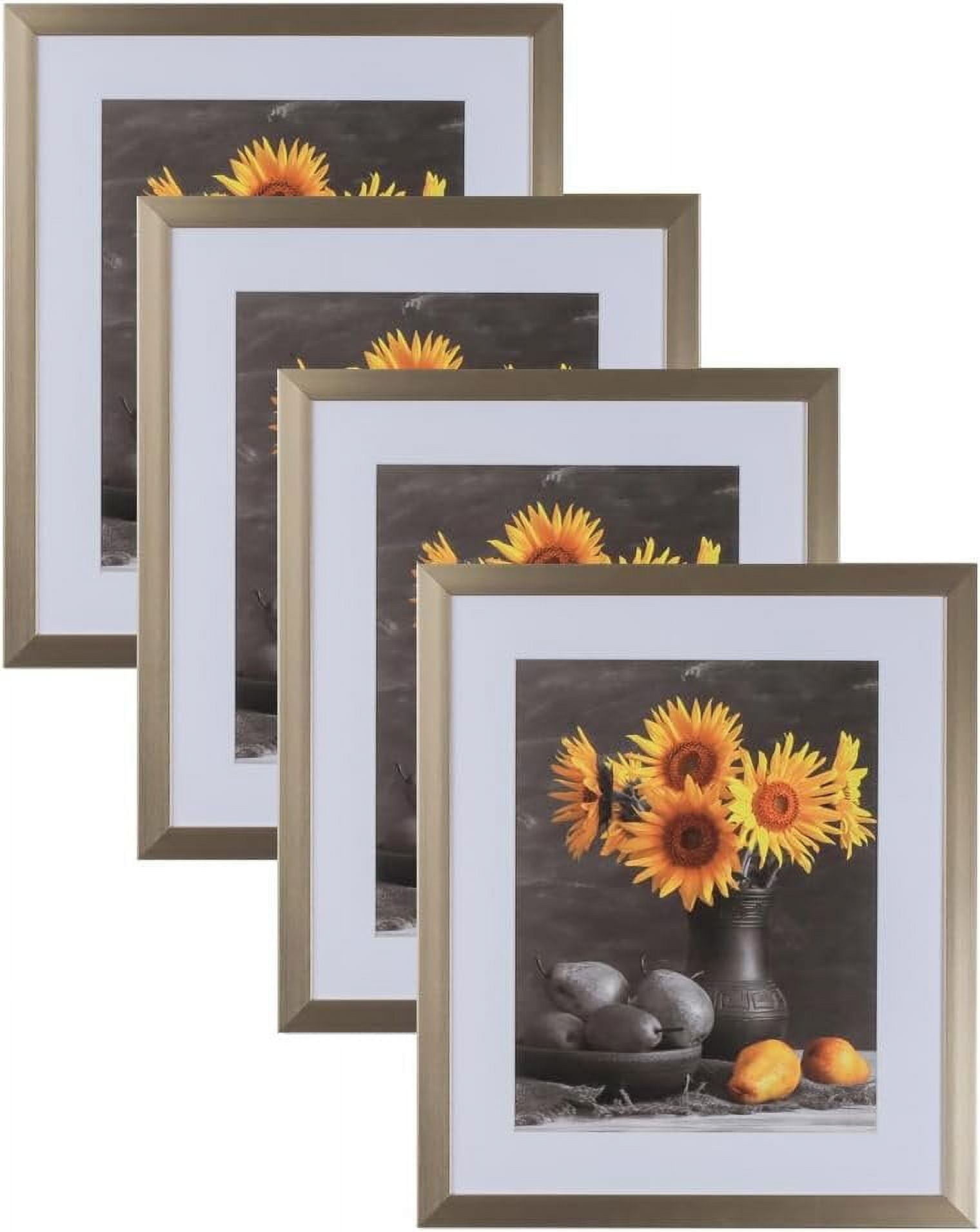 Picture Frames Set of 4. 1-1/8" Polystyrene Modern Pewter Silver 14x20 ...
