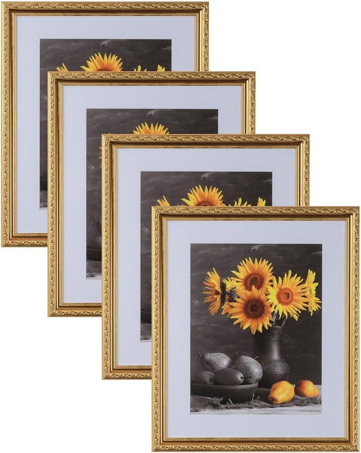Picture Frames Set of 4. 1-3/8" Polystyrene Modern Antique Gold 17x17 ...