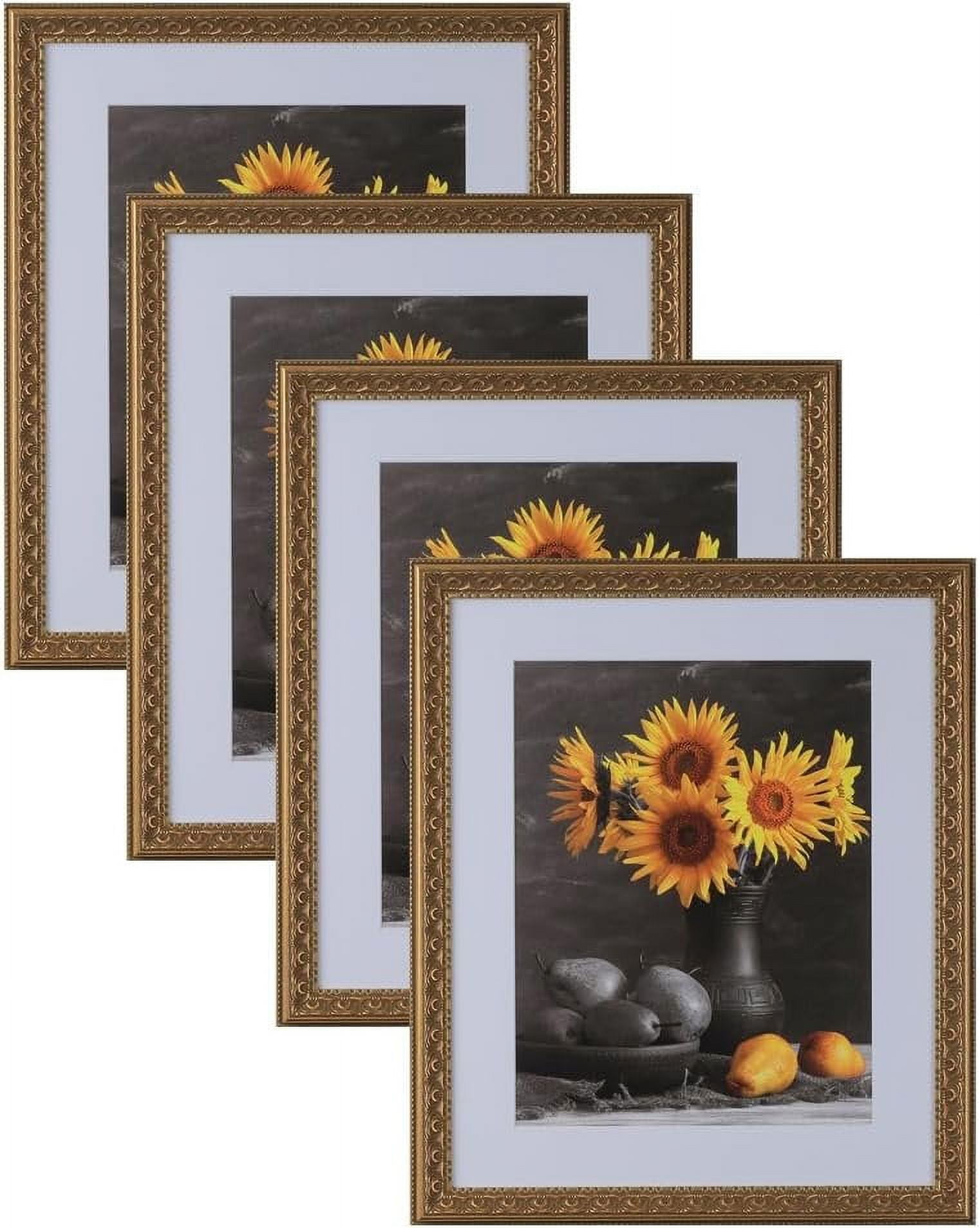 Picture Frames Set of 4. 1-3/8" Polystyrene Modern Antique Gold 4x10 ...