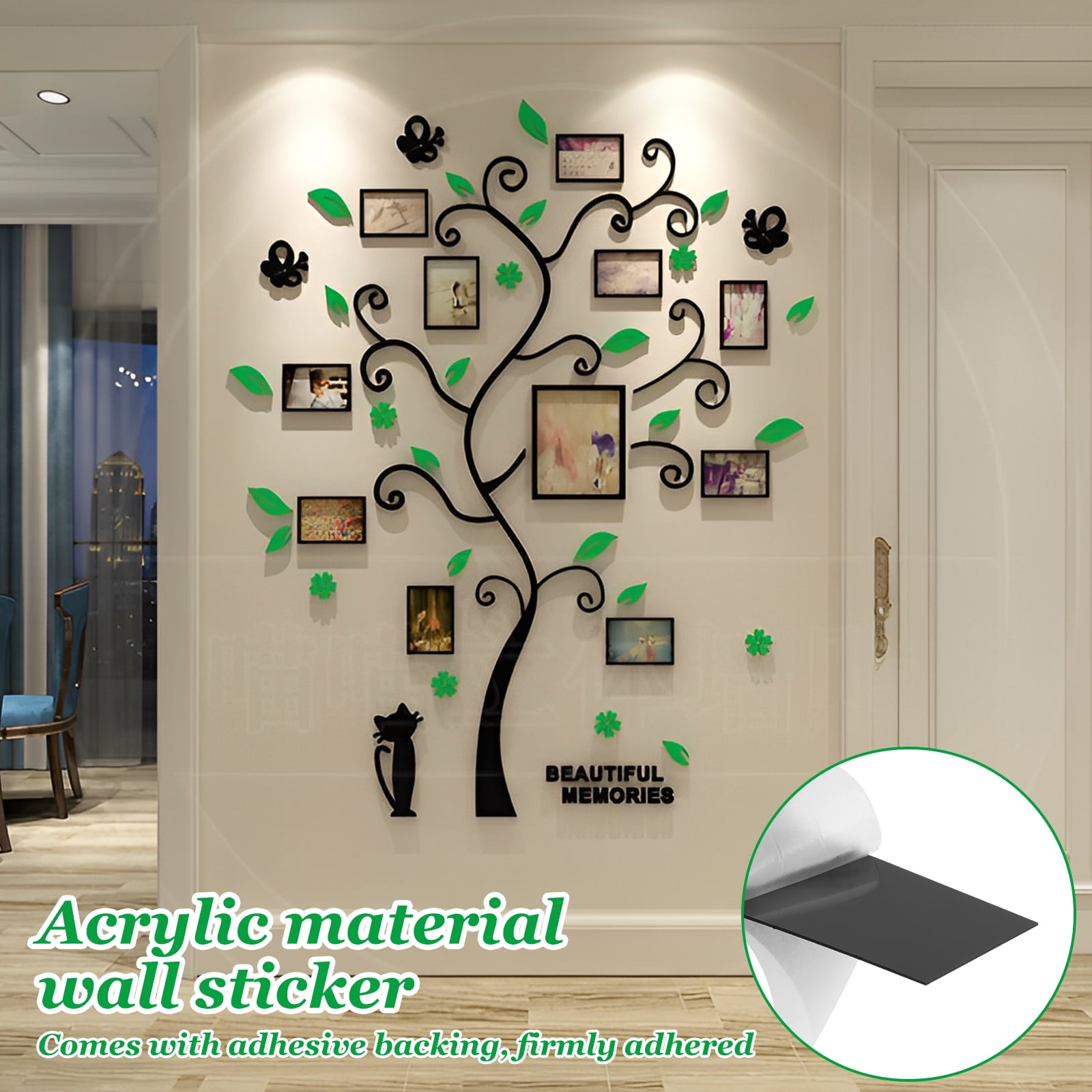 Picture Frames Tree Acrylic Picture Wall Decor DIY Wall Photo Frames ...