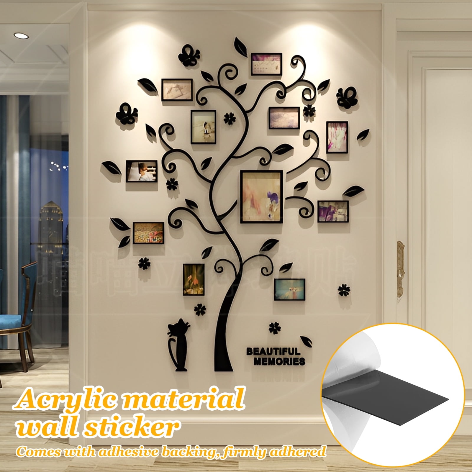 Picture Frames Tree Acrylic Picture Wall Decor DIY Wall Photo Frames ...