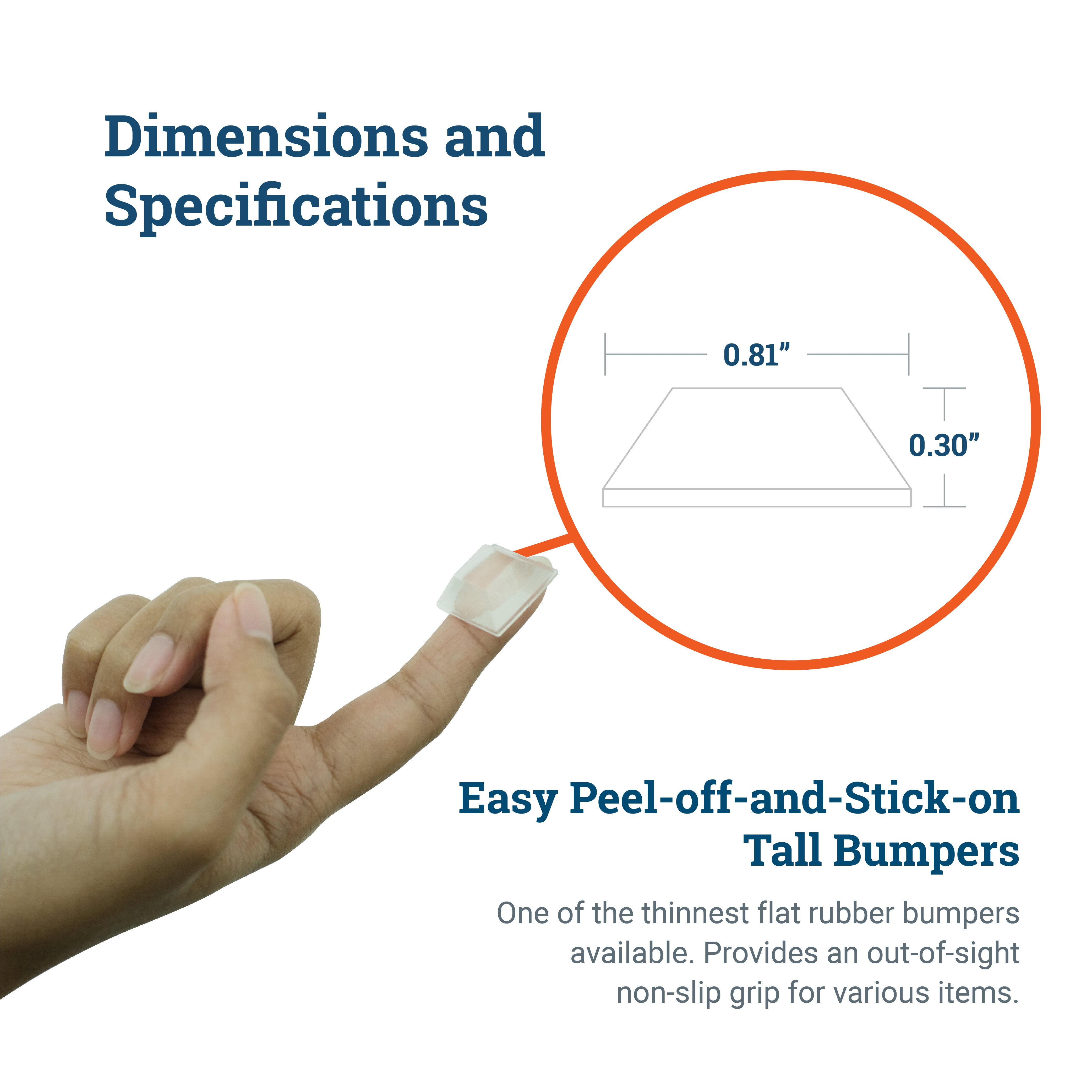 Picture Hang Solutions - Tall Rubber Bumpers - Clear Adhesive Rubber ...