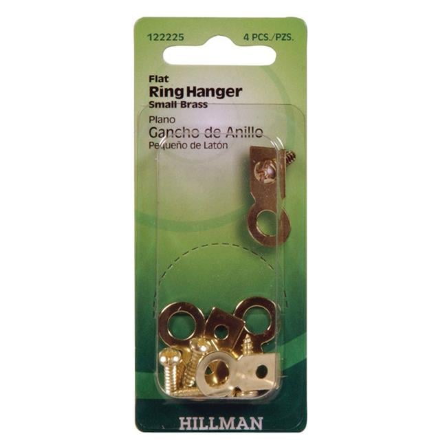 Picture Hanger, Flat Ring, Brass, Large, 4 PK., Hillman, 122227 ...