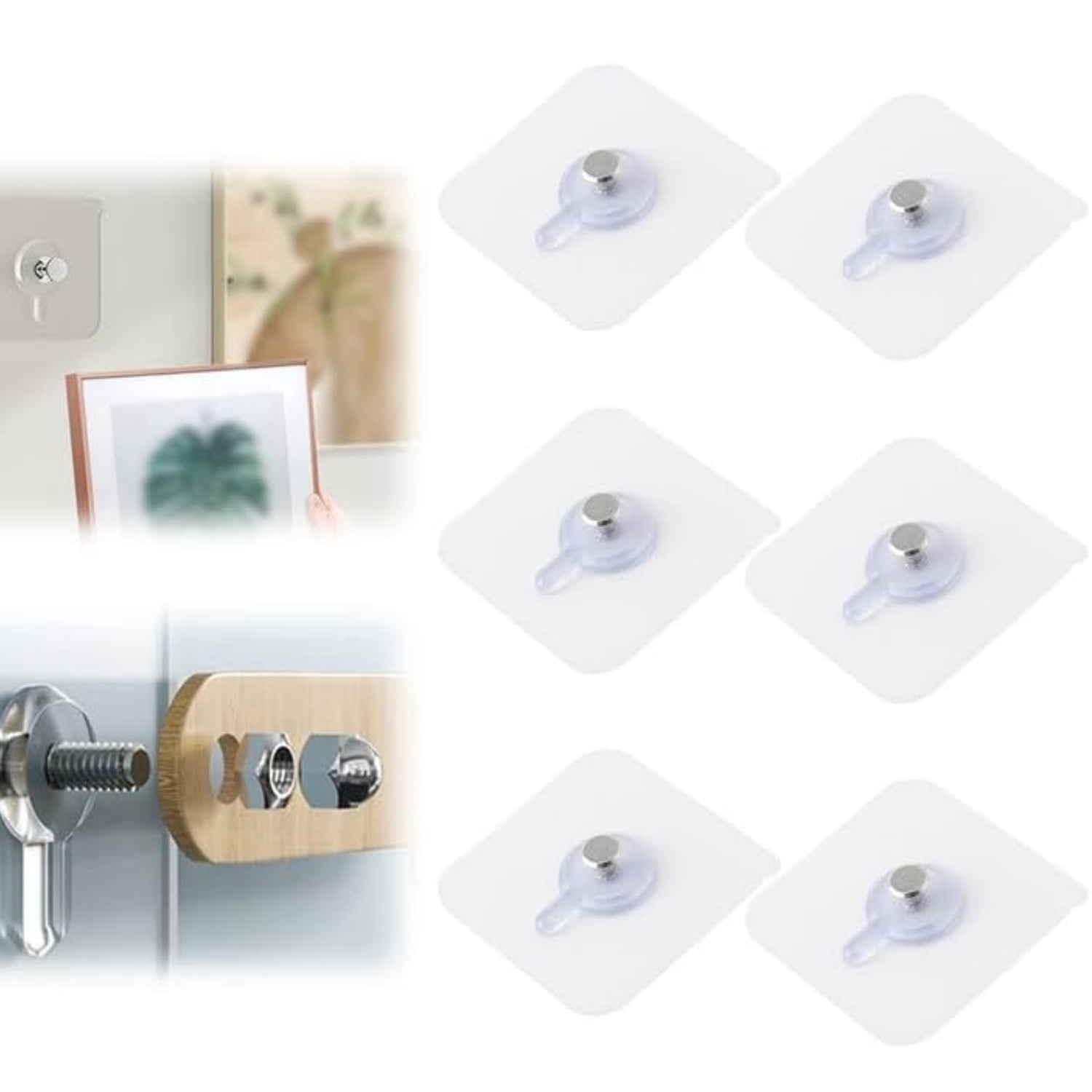Picture Hangers Without Nails, Nail Free Wall Hangers, 6 Pcs Adhesive ...