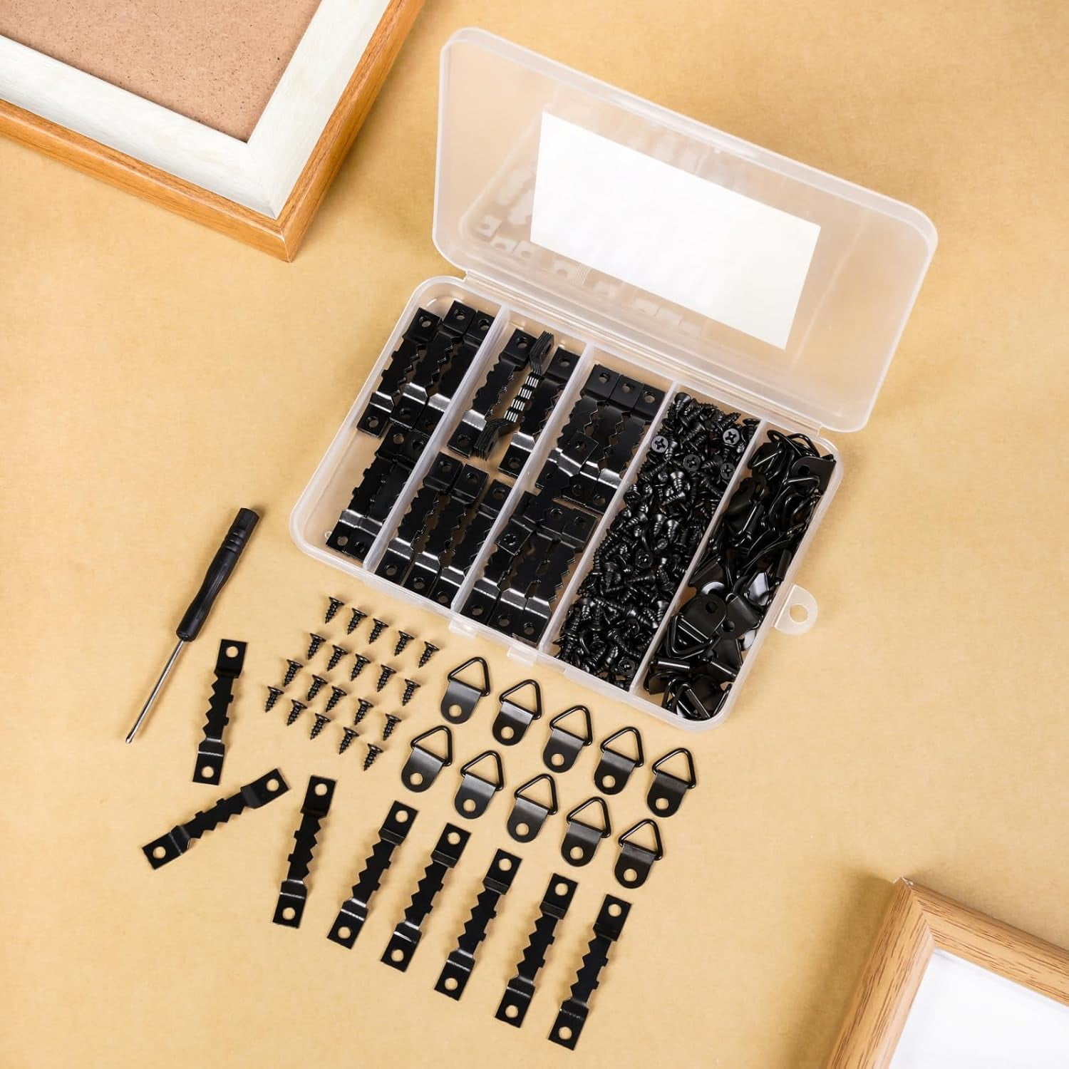 Picture Hanging Kit, Include Sawtooth Picture Hangers, D Rings, Screws ...