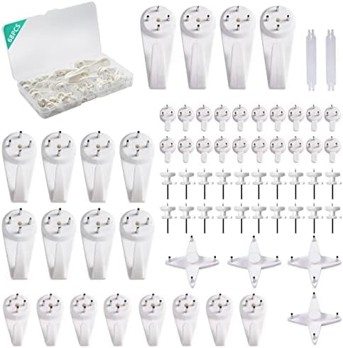 Picture Hanging Kit， No Damage Wall Hangers for Frame，68pcs Invisible ...