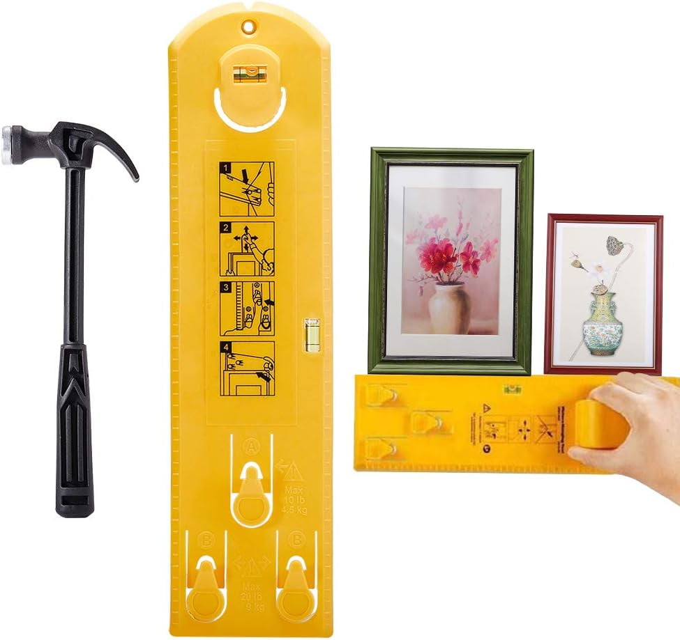 Picture Hanging Tool Cathunez Picture Hanger Kit Level Ruler Measuring ...