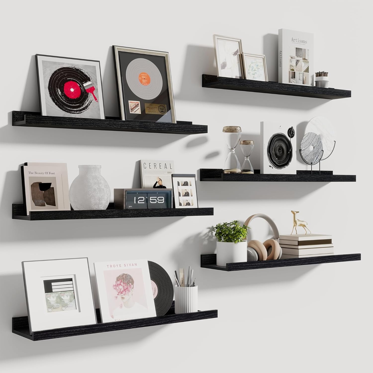 Picture Ledge Shelf, 24 Inch Long Floating Shelves Set of 6, Picture ...