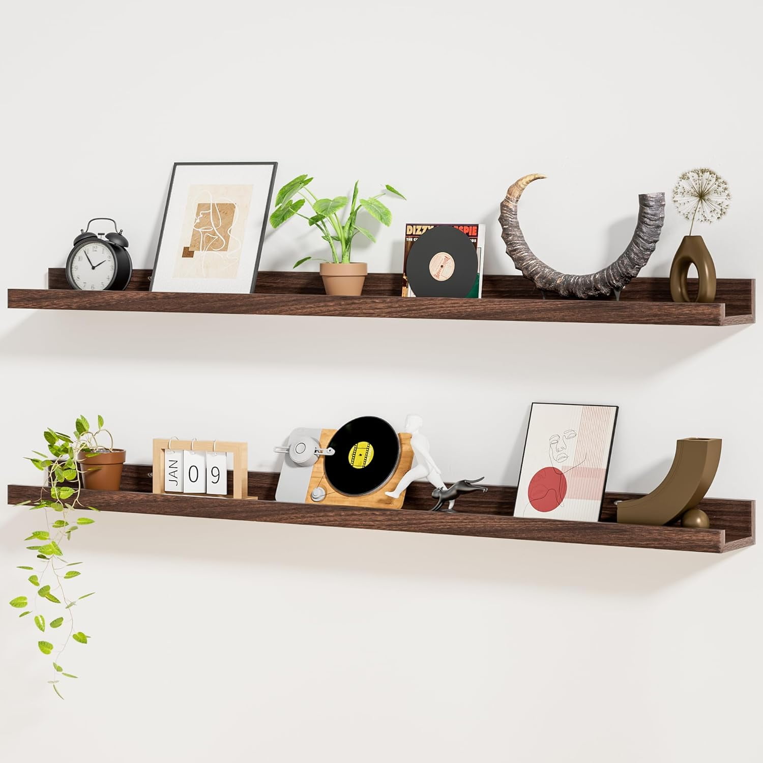 Picture Ledge Shelf,48 inch Long Floating Shelves for Wall Set of 2 ...