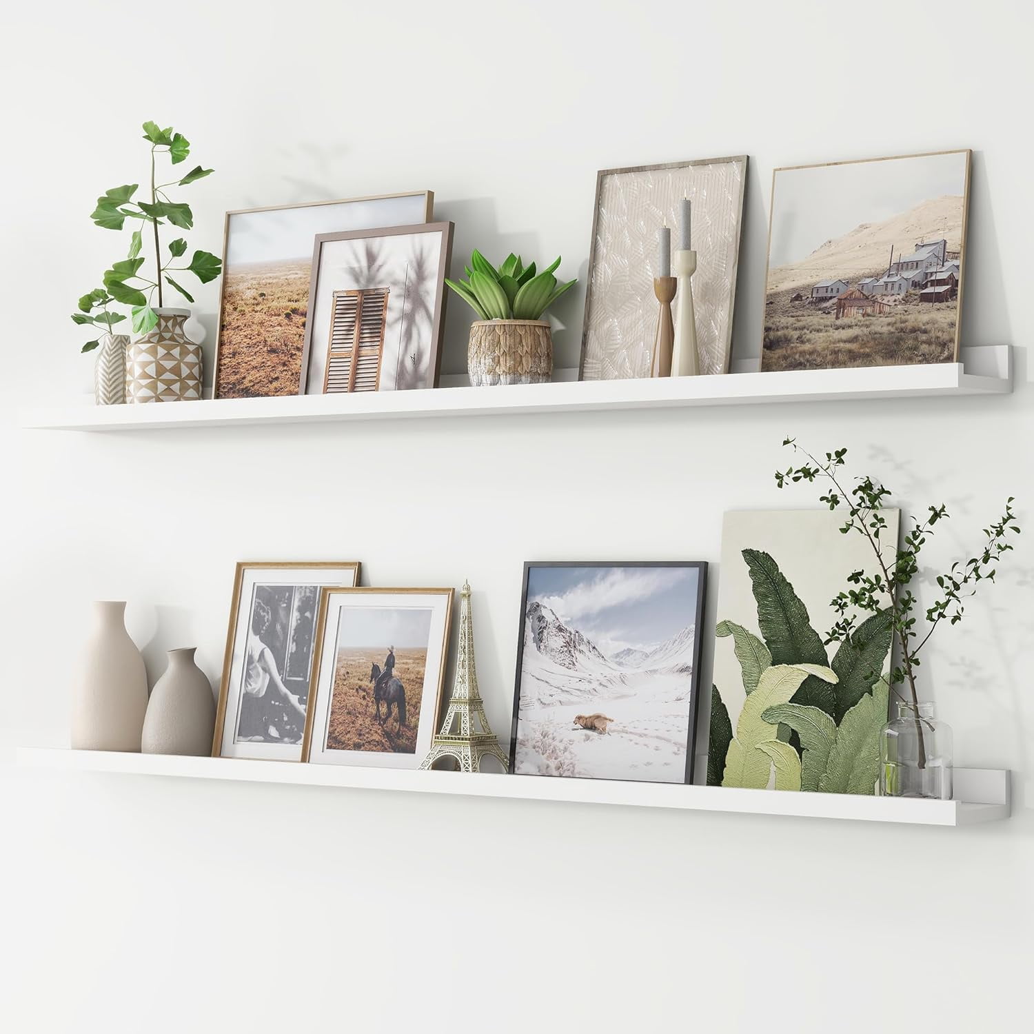 Picture Ledge Shelf, Floating Shelves Set of 2, 56 Inches Long Large ...