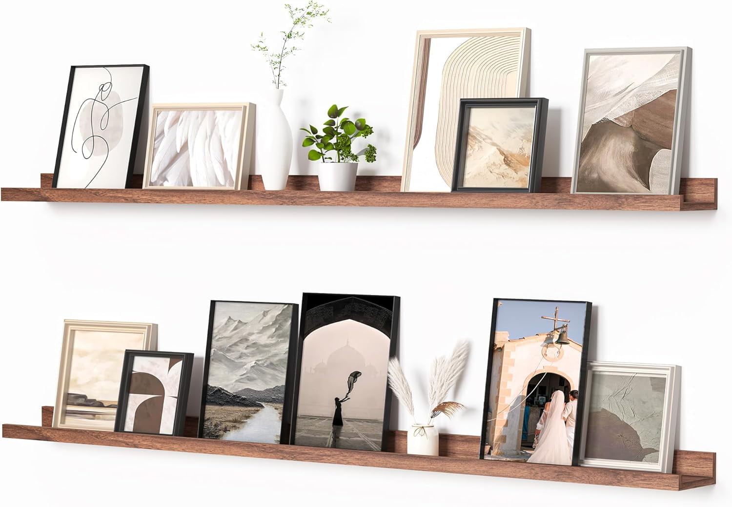 Picture Ledge Shelf, Floating Shelves Set of 2, 56 Inches Picture Shelf ...