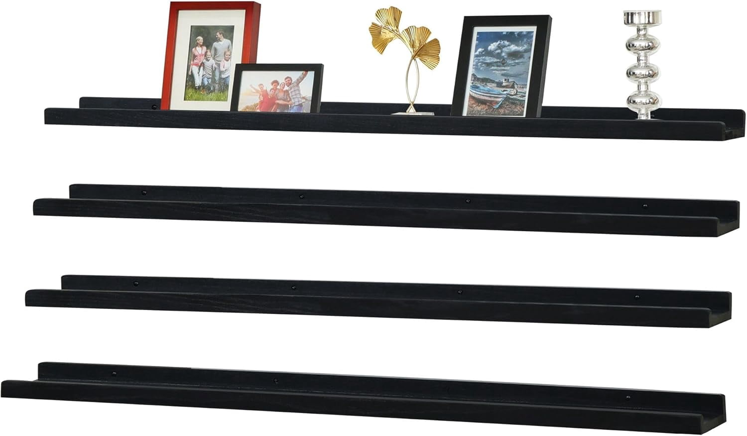 Picture Ledge Shelf,Long Floating Shelves with Lip Set of 4,Rustic ...