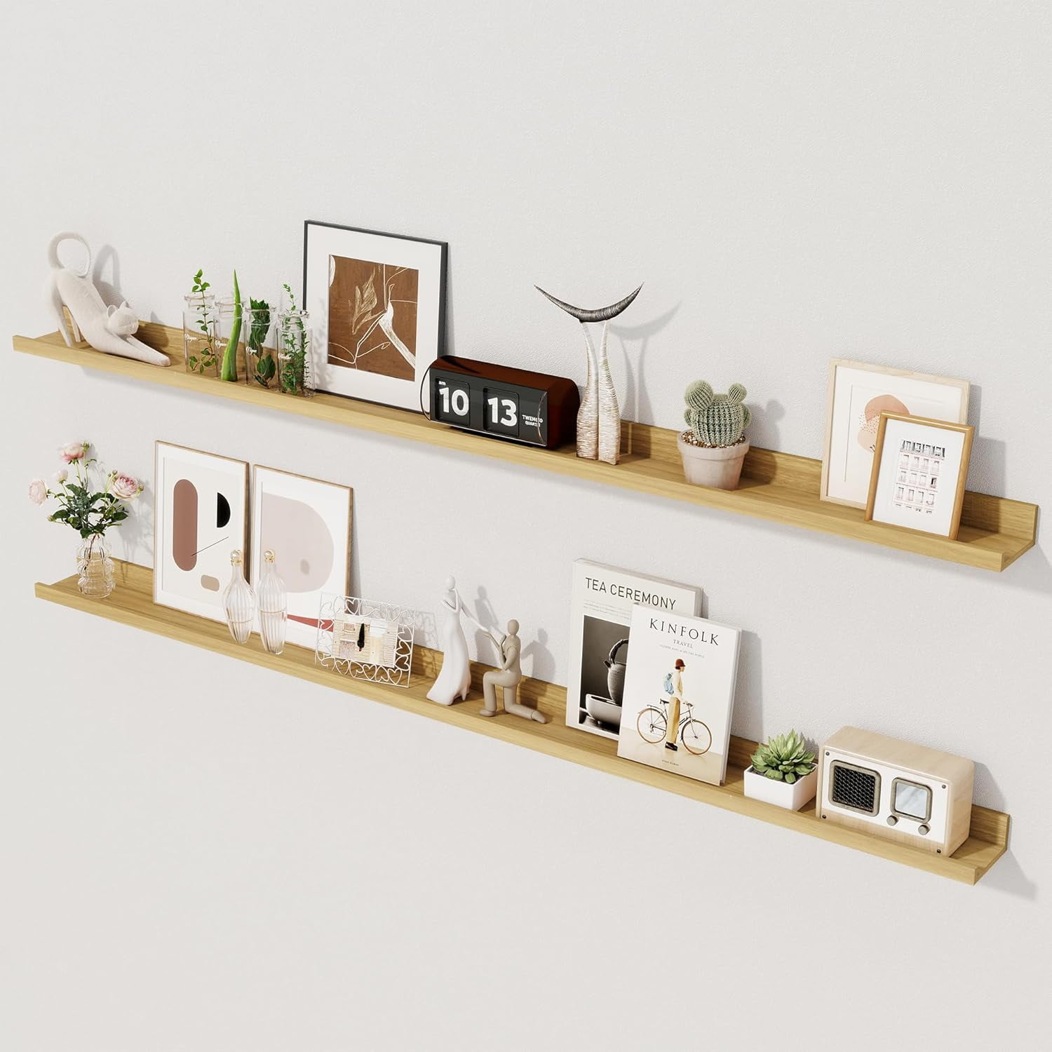 Picture Ledge Shelf Set of 2 | 55 Inch Floating Shelves for Wall ...