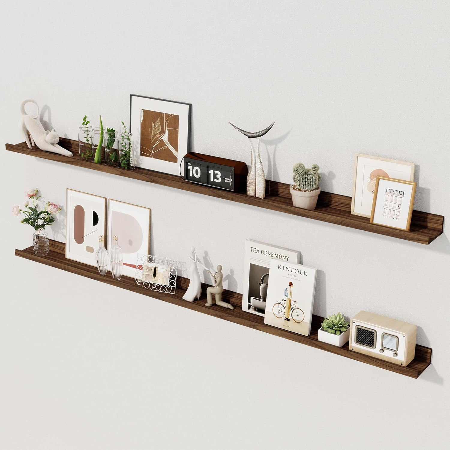 Picture Ledge Shelf Set of 2 | 55 Inch Floating Shelves for Wall ...