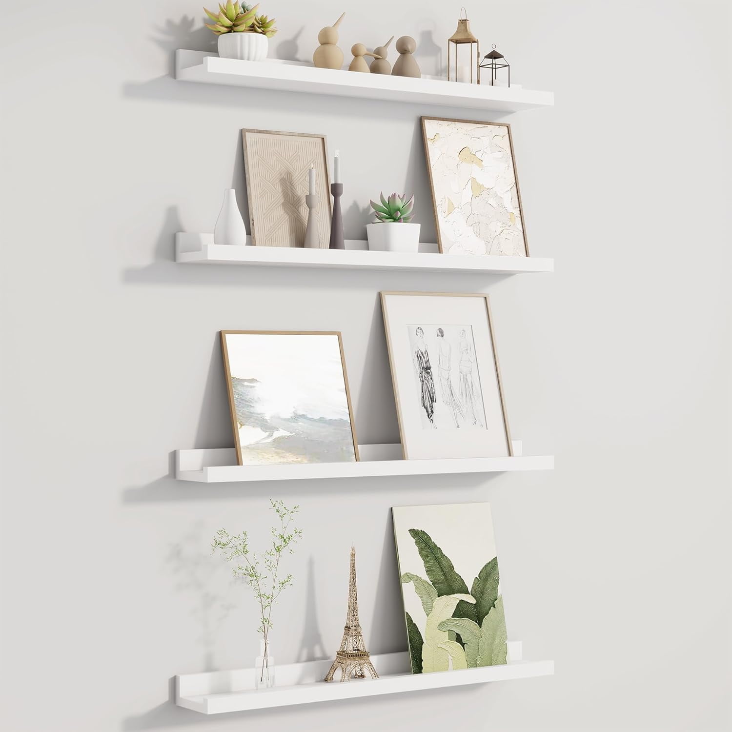 Picture Ledge Shelf for Wall, Floating Shelves Set of 4, 24 Inch Long ...