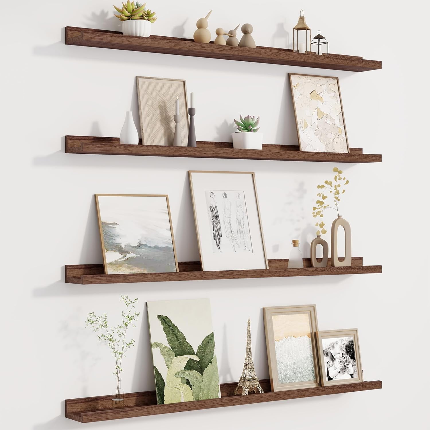 Picture Ledge Shelf for Wall, Floating Shelves Set of 4, 36 Inch Long ...