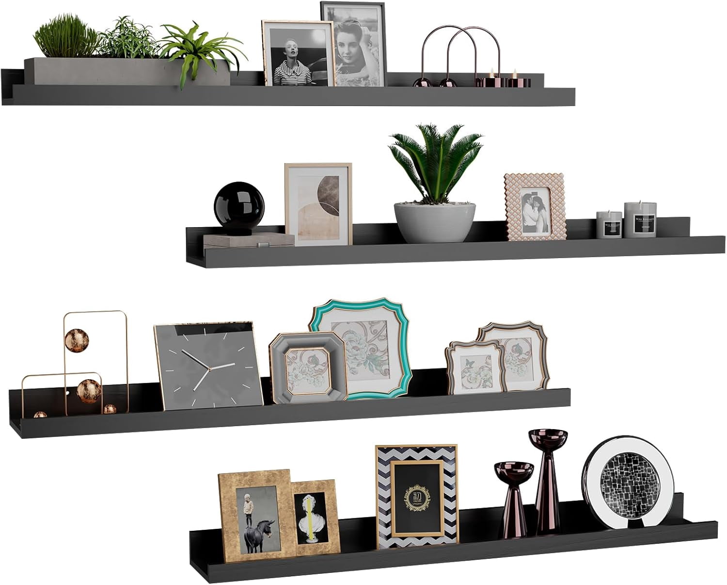 Picture Ledge Shelf,Wood Floating Shelves Set of 4,36 Inches Wall ...
