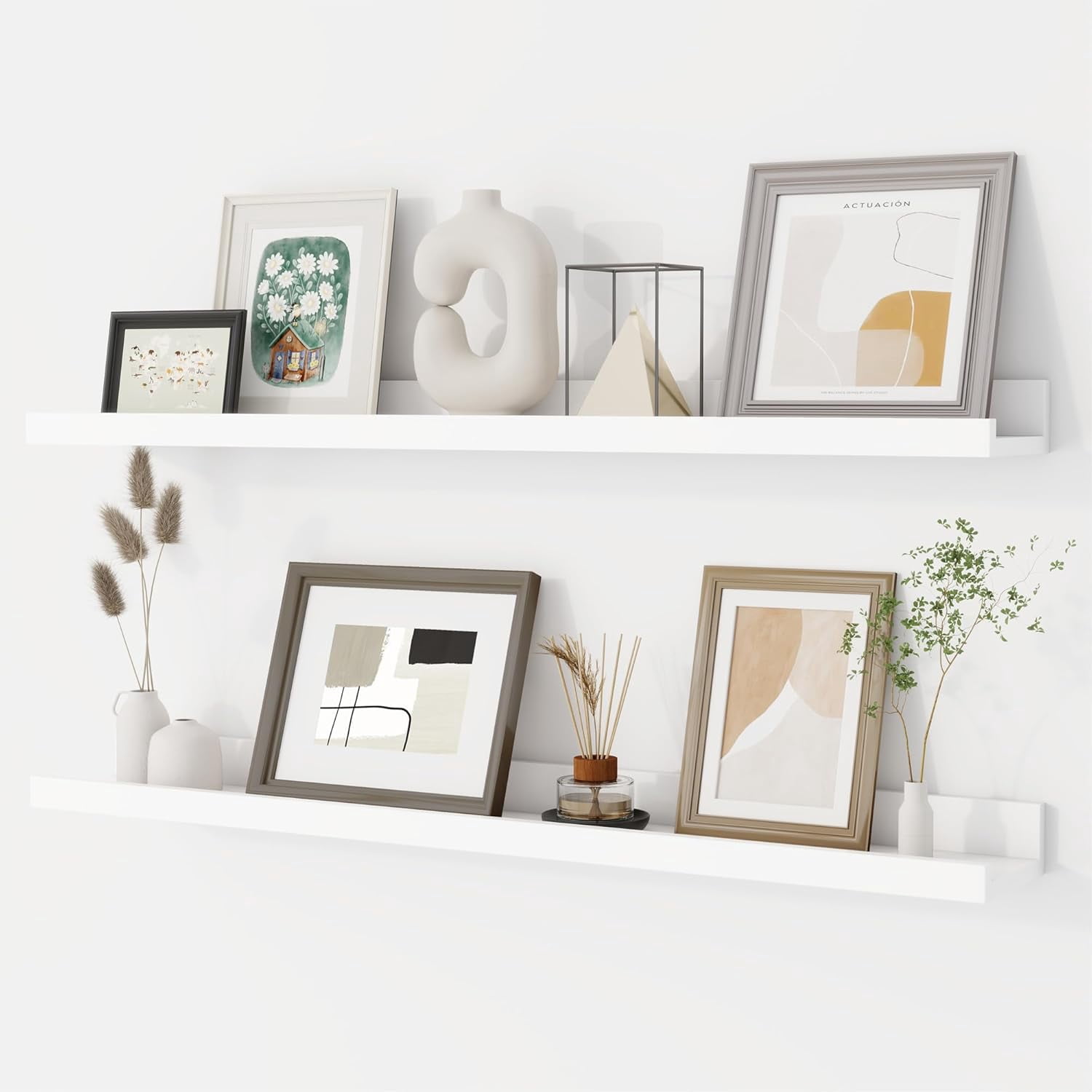 Picture Ledge Shelf for Wall, Floating Shelves Set of 2, 32 Inch Long ...