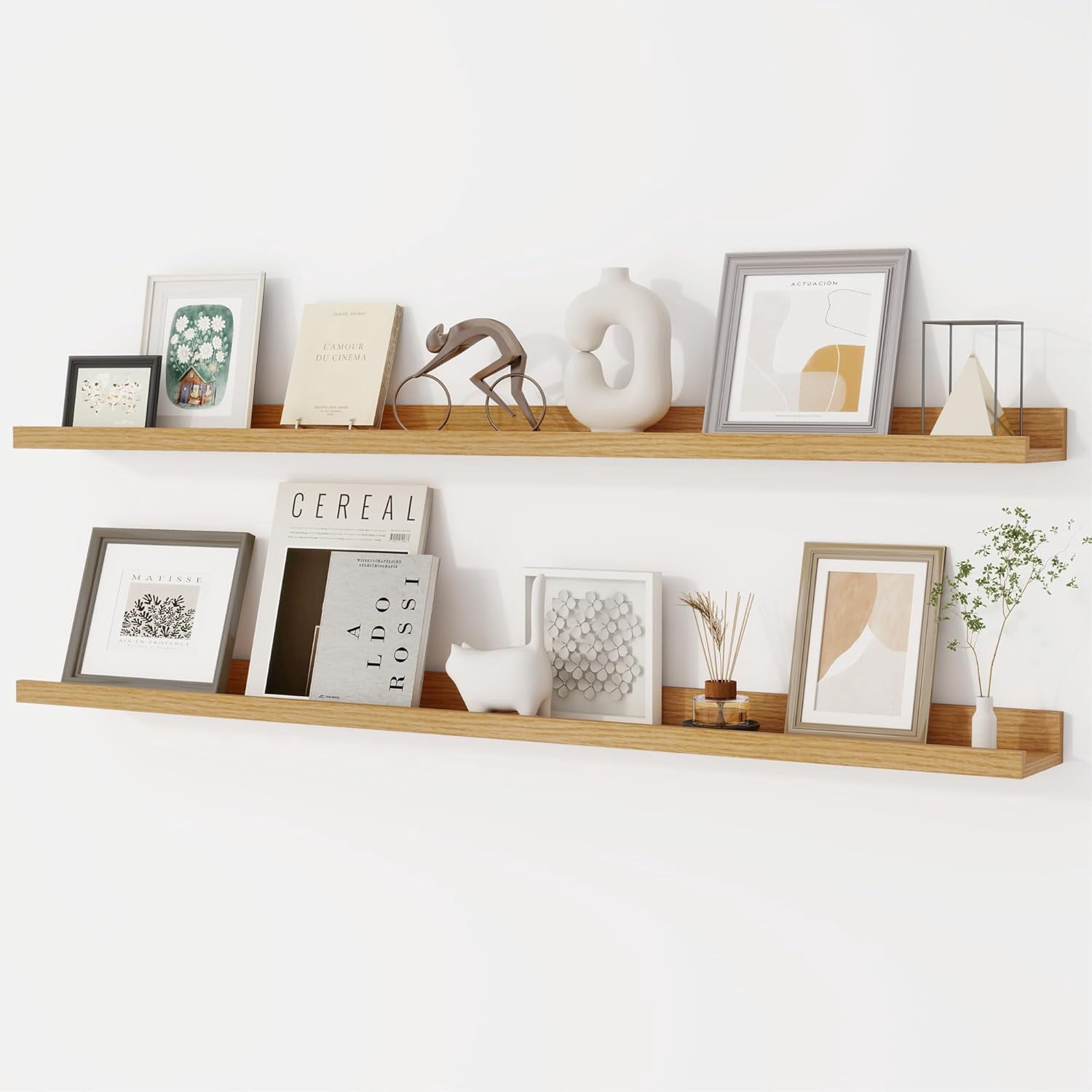 Picture Ledge Shelf for Wall, Floating Shelves Set of 2, 48 Inch Long ...