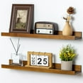 Picture Ledge Wall Shelves 24 Inch Width Set of 2, Solid Pine Wood ...