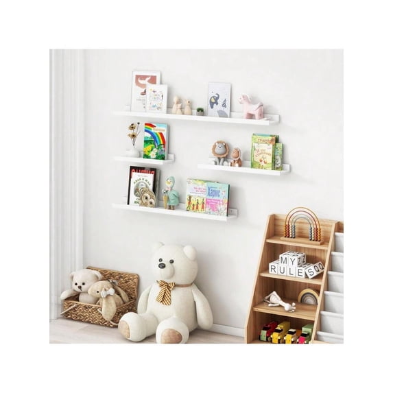 Picture Ledge Wall Shelves Set Of 3，24" Solid Pine Rustic Floating ...