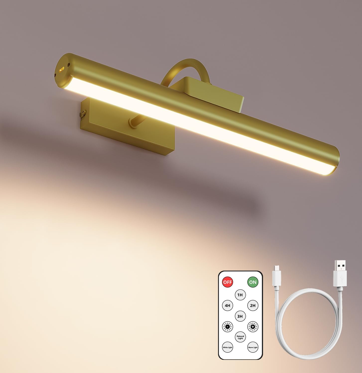 Picture Light Battery Operated, 13in Wireless Art Light for Paintings ...