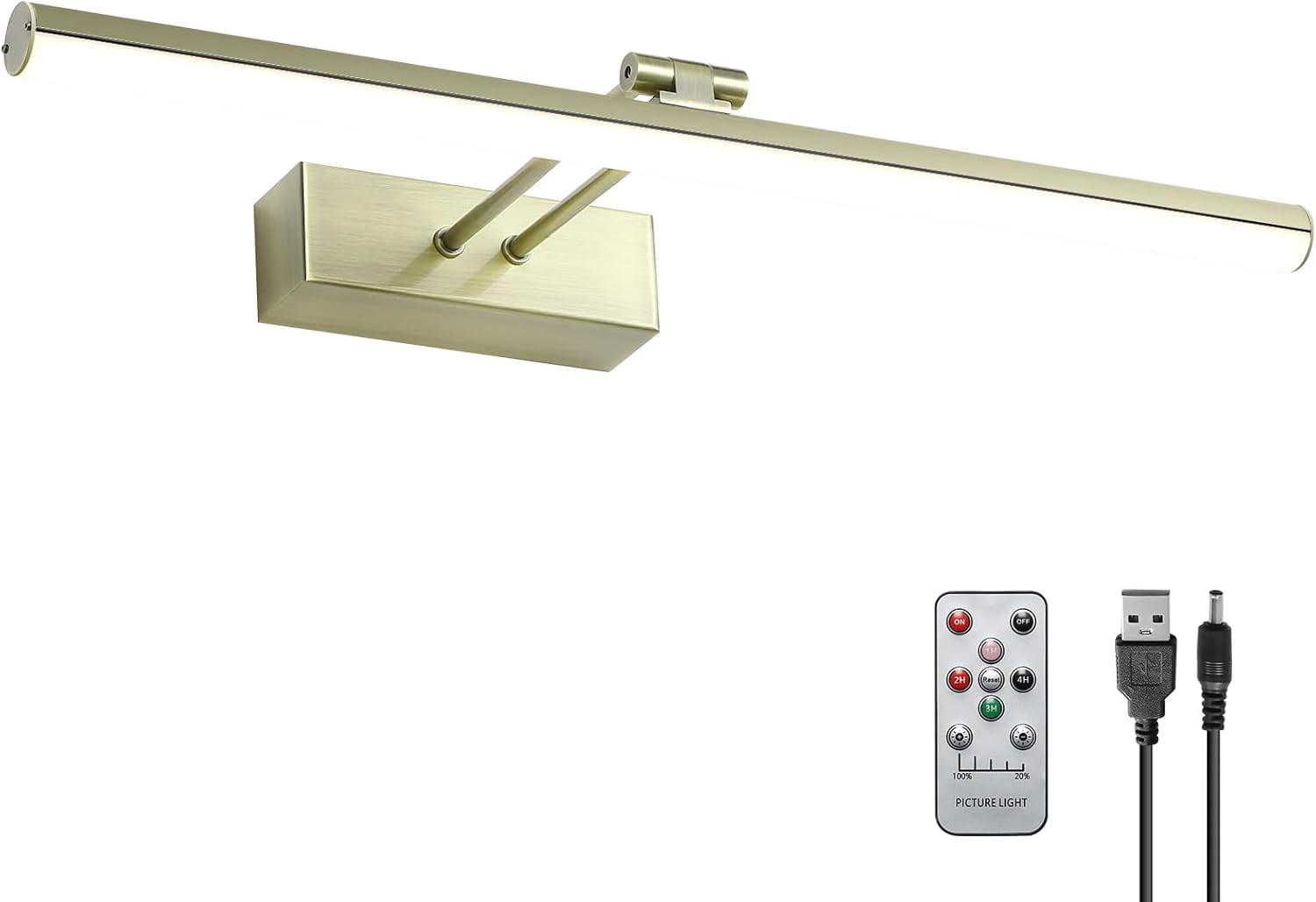 Picture Light,Battery Operated Picture Light with Remote, 16" Metal Art ...