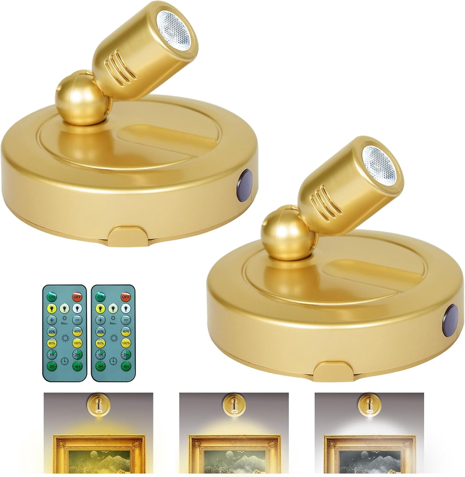 Picture Light Operated, 3 Color Temperatures Picture Light with Remote ...