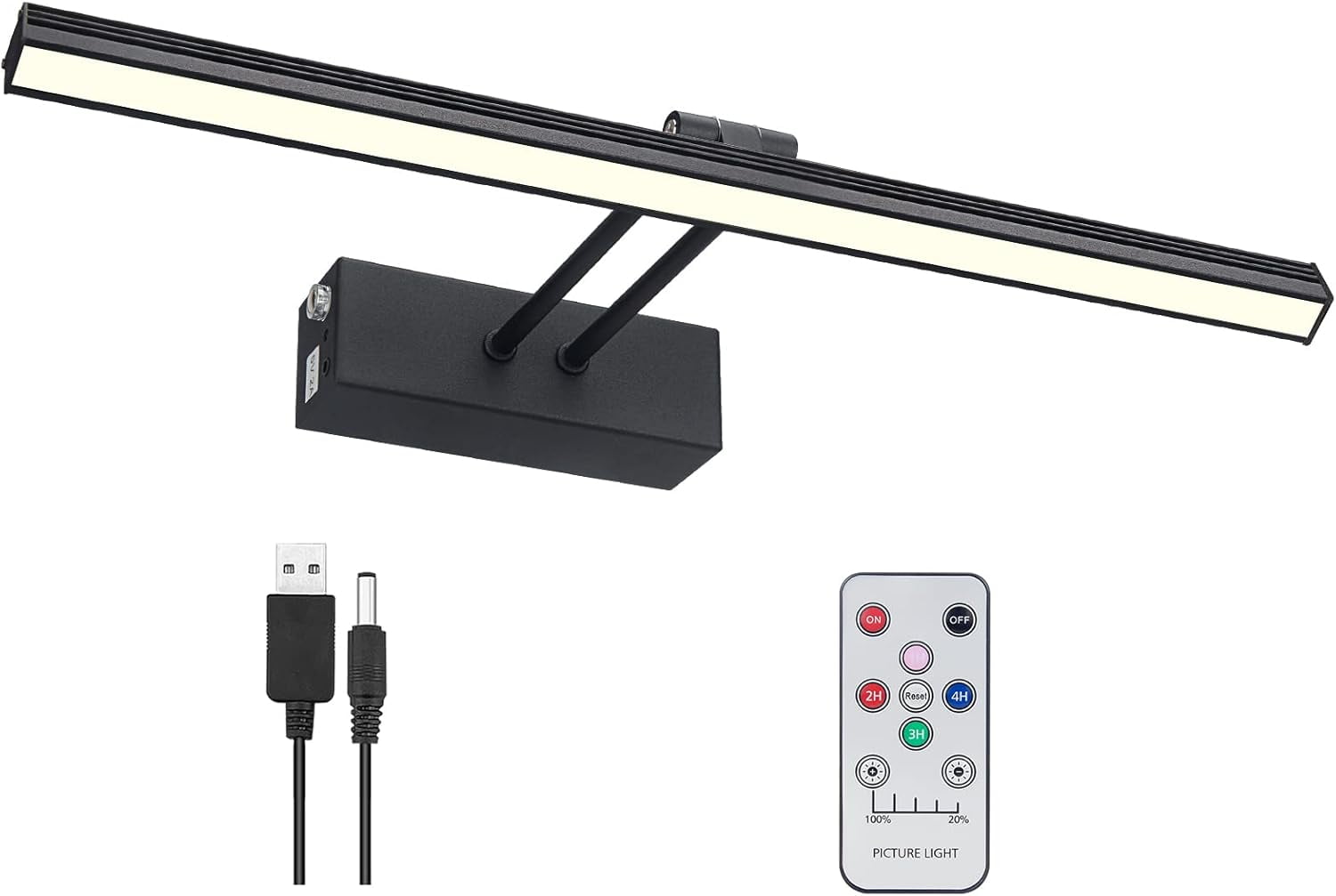 Picture Light, Remote Control Art Light with Dimmable and Timer Preset ...