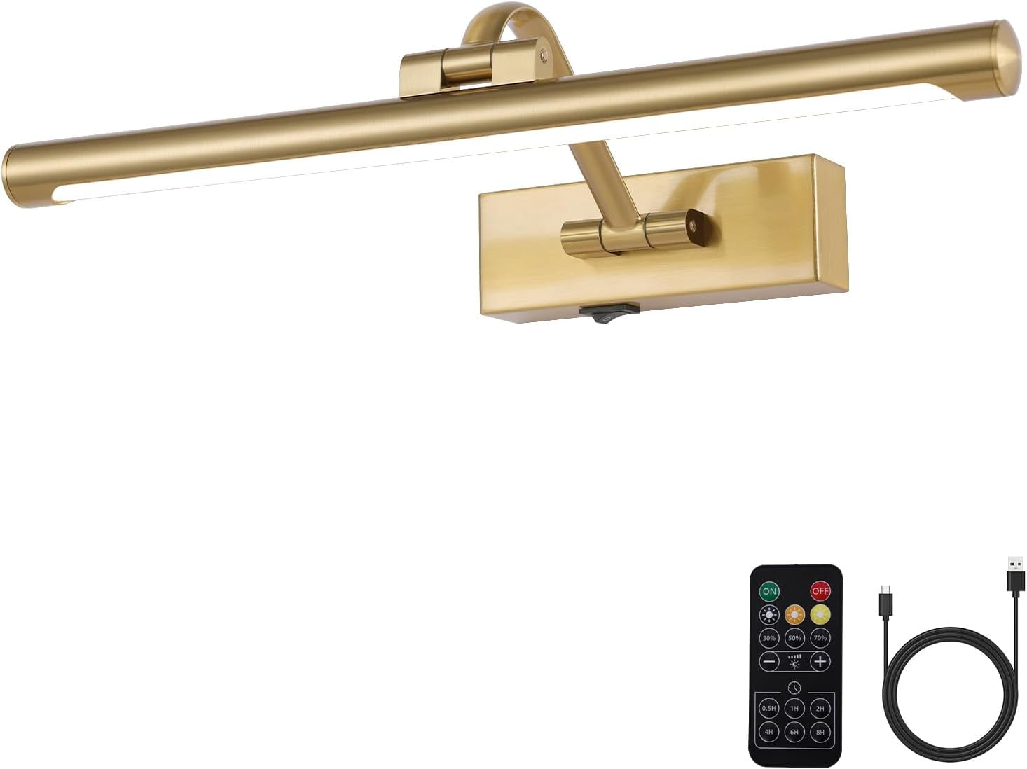 Picture Lights for Wall Operated Brass Art Light for Paintings with ...