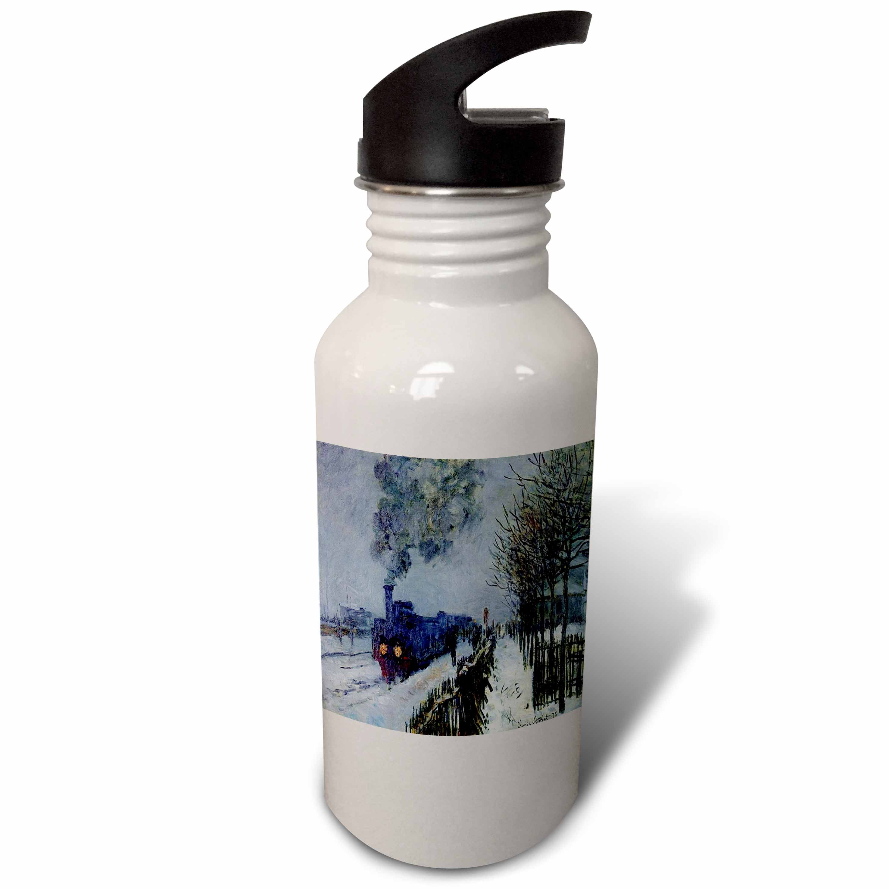 Picture Of Monets Famous Painting Train In The Snow 21 oz Sports Water Bottle wb-80521-1 ...