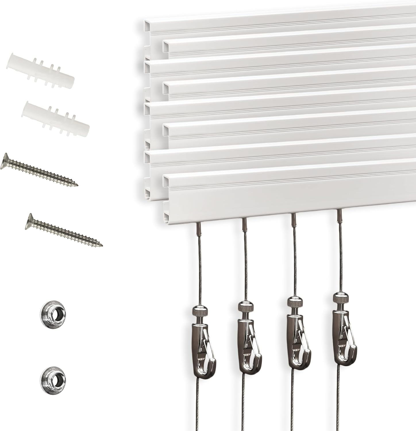 Picture Rail Hanging System – 8 Pack Picture Hanging Kit Including 8 ...
