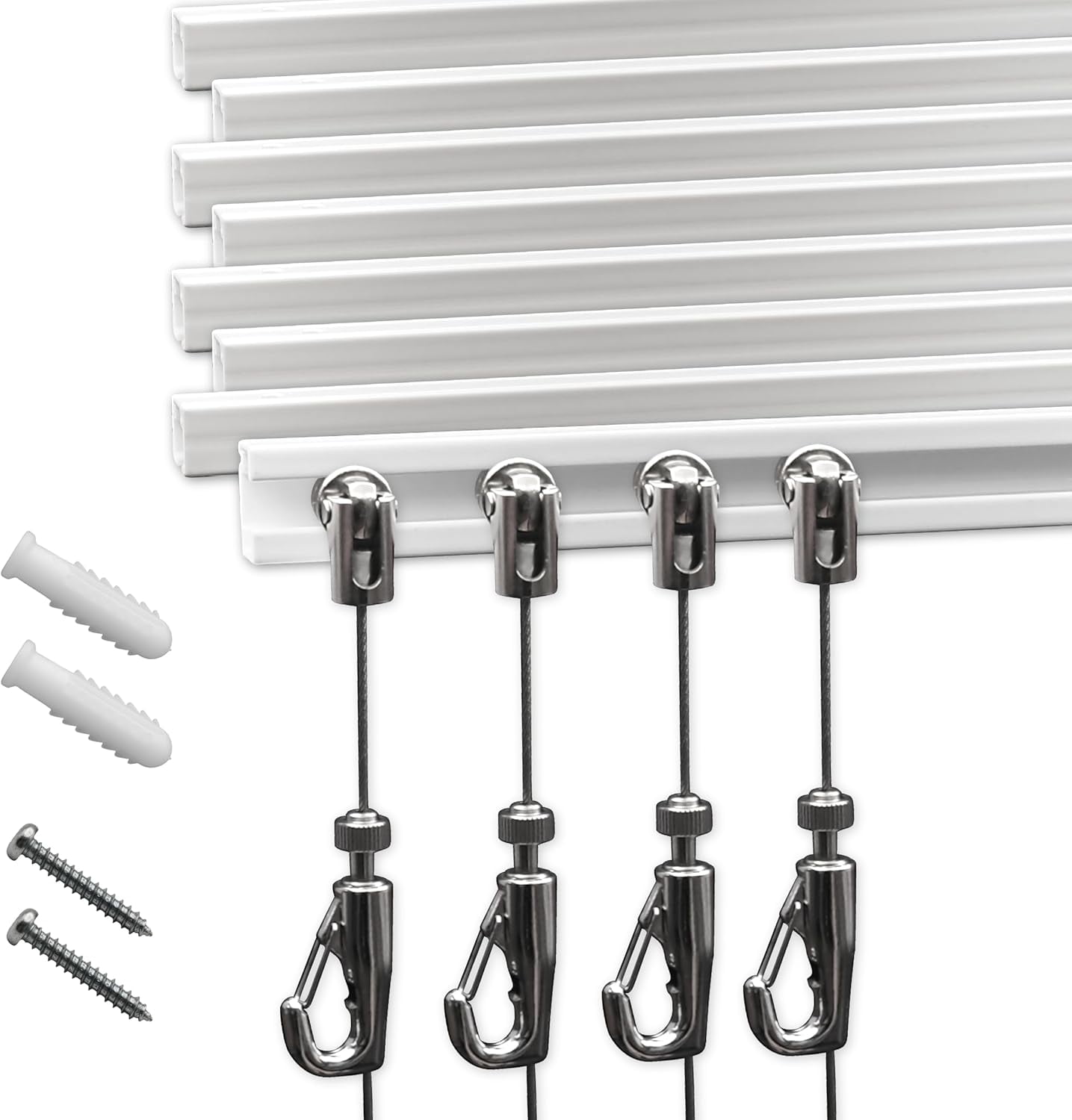 Picture Rail Hanging System – 8 Pack Picture Hanging Kit Including 8 ...