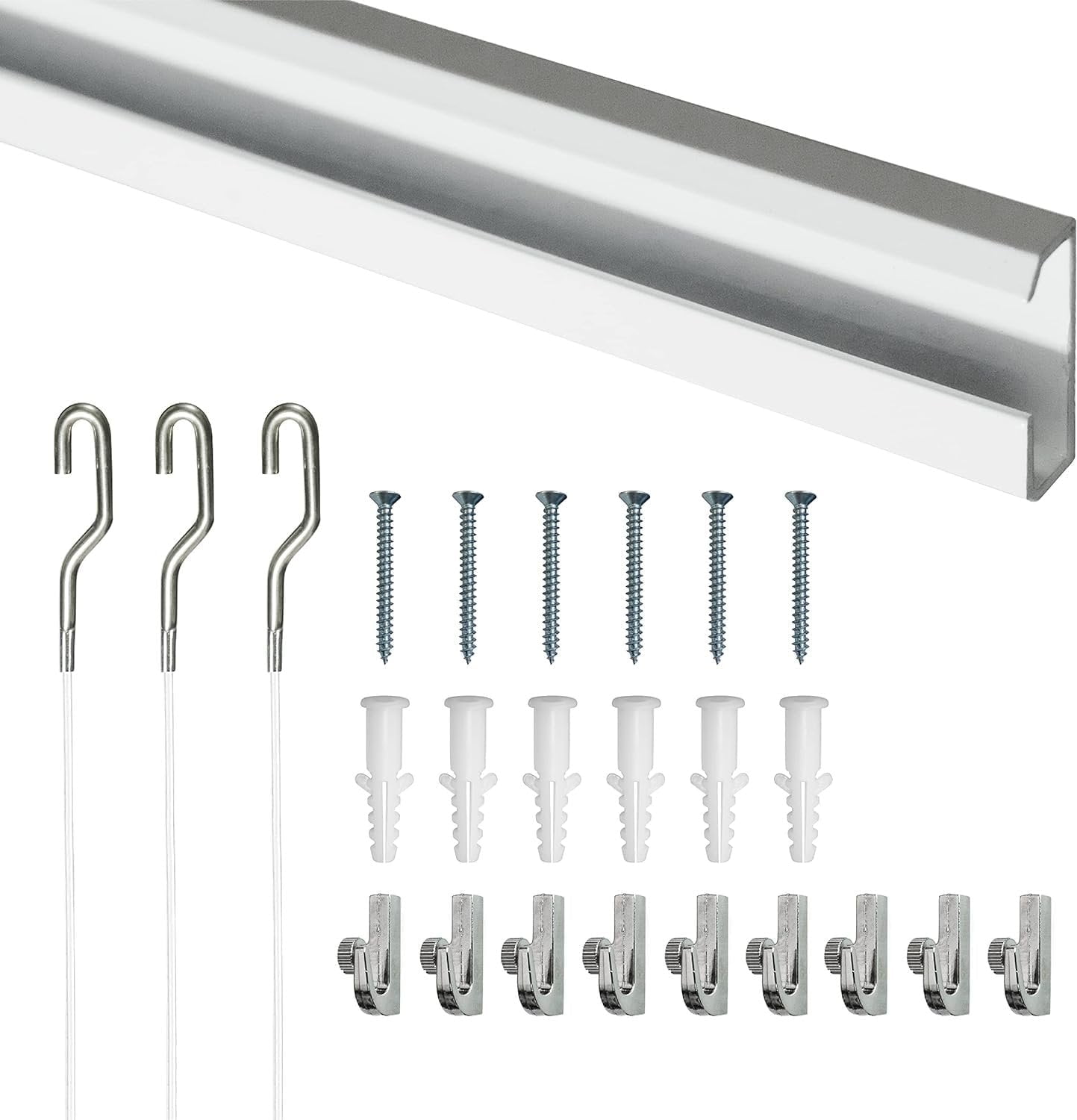 Picture Hang Solutions - Track 101 Picture Rail Kit - Includes 79-inch ...