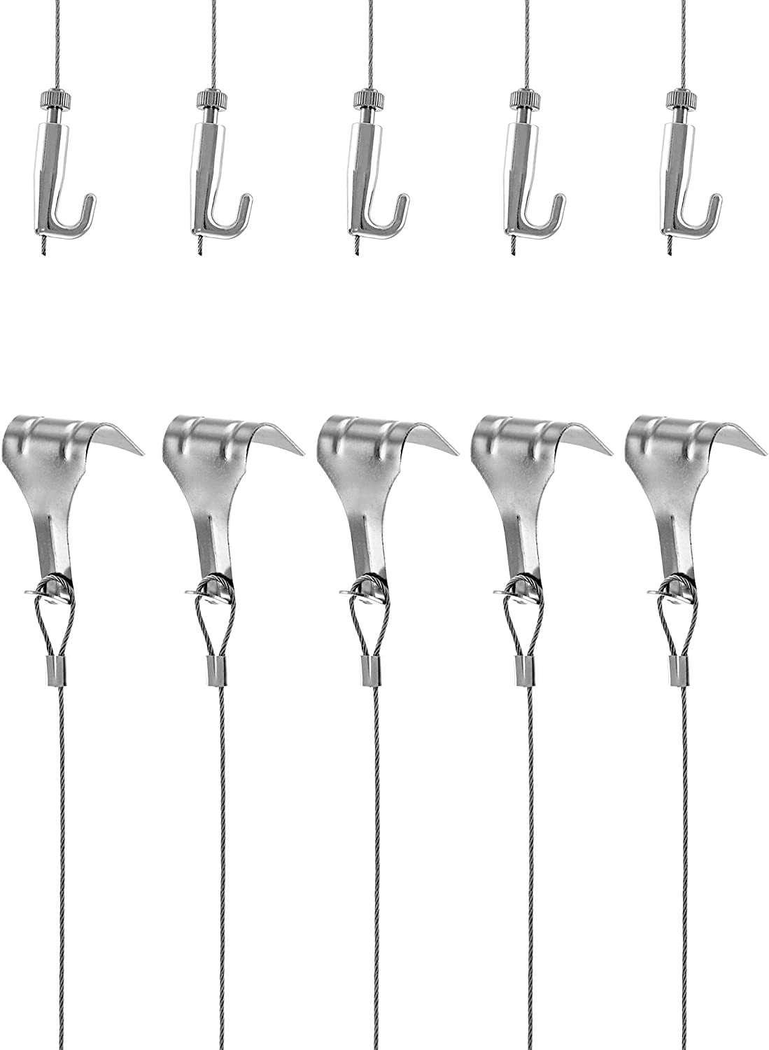 Picture Rail Hooks and Wire, 5 Set Molding Hooks Picture, Heavy Duty ...
