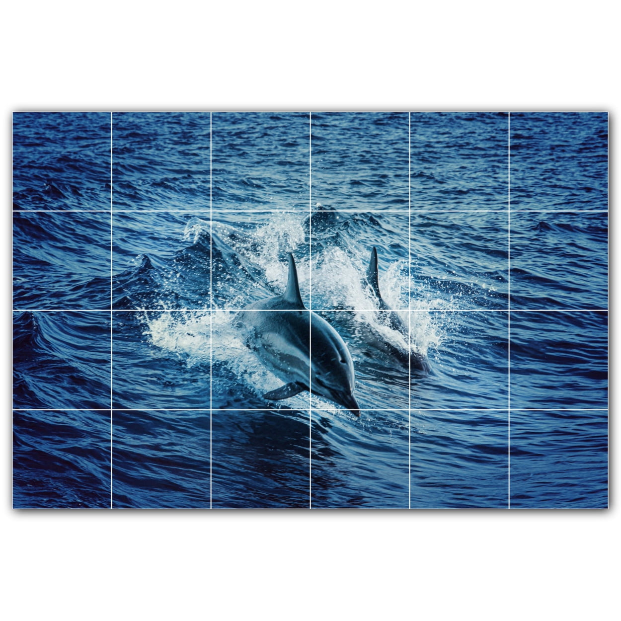 Picture-Tiles.com: Dolphin Ceramic Tile Wall Mural WAL500528-64L. 48"W ...