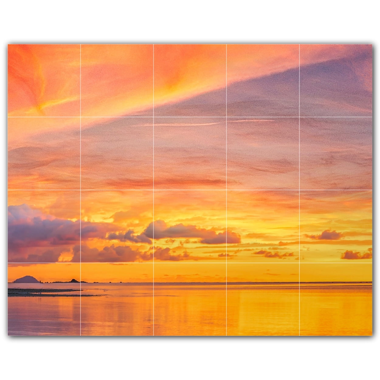 Picture-Tiles.com: Sunset Ceramic Tile Wall Mural WAL500986-54L. 40"W x ...