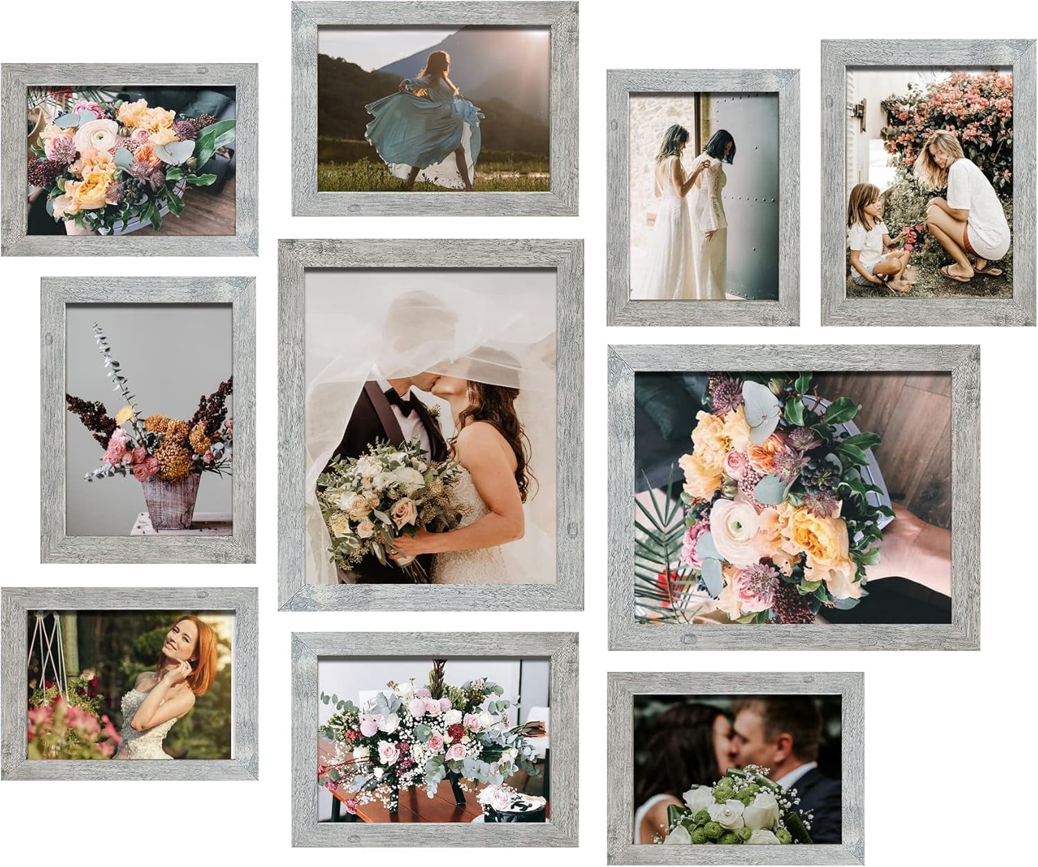 Picture frame set 10 pieces, gallery wall frame collage with 8x10 5x7 ...