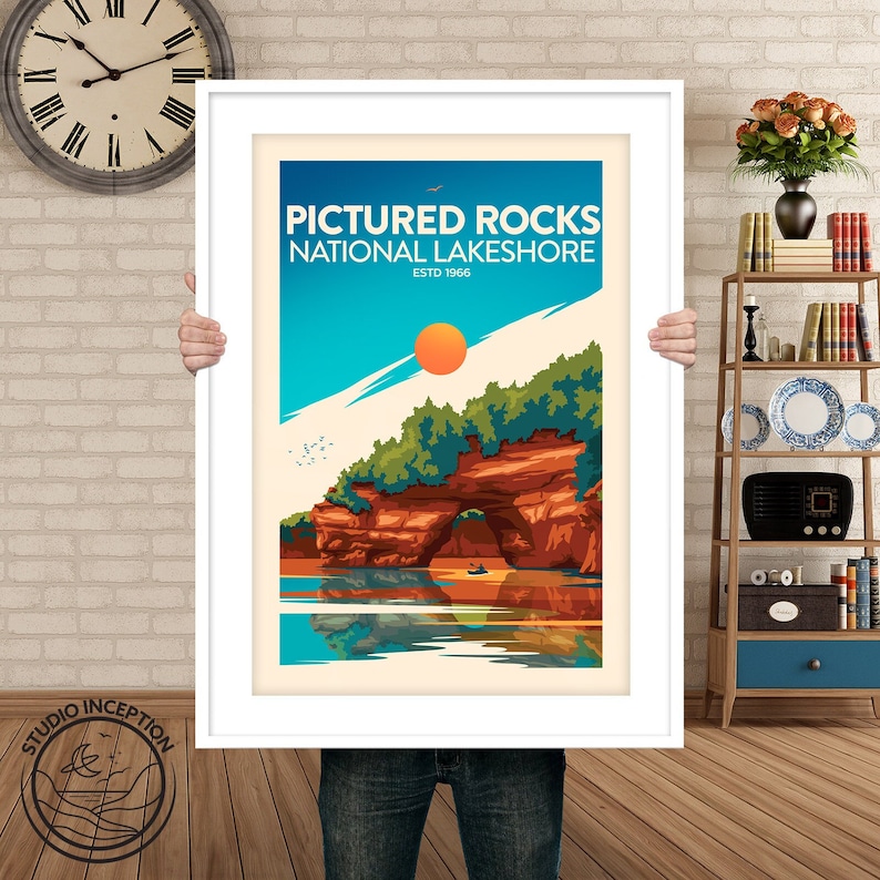 Pictured Rocks National Lakeshore | Lake Superior | Travel Poster ...