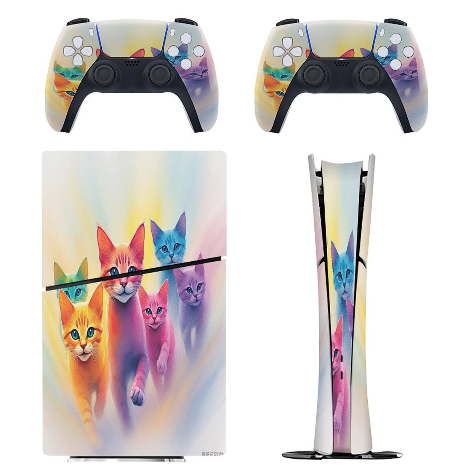 Pictures Of Colorful Cat PS5/PS5 Slim Digital Disc Skin Sticker For ...
