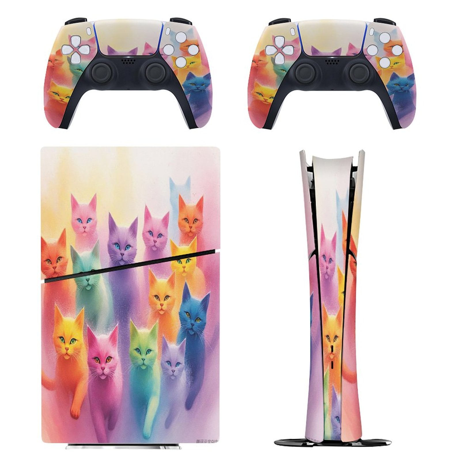 Pictures Of Colorful Cats PS5/PS5 Slim Digital Disc Skin Sticker For ...