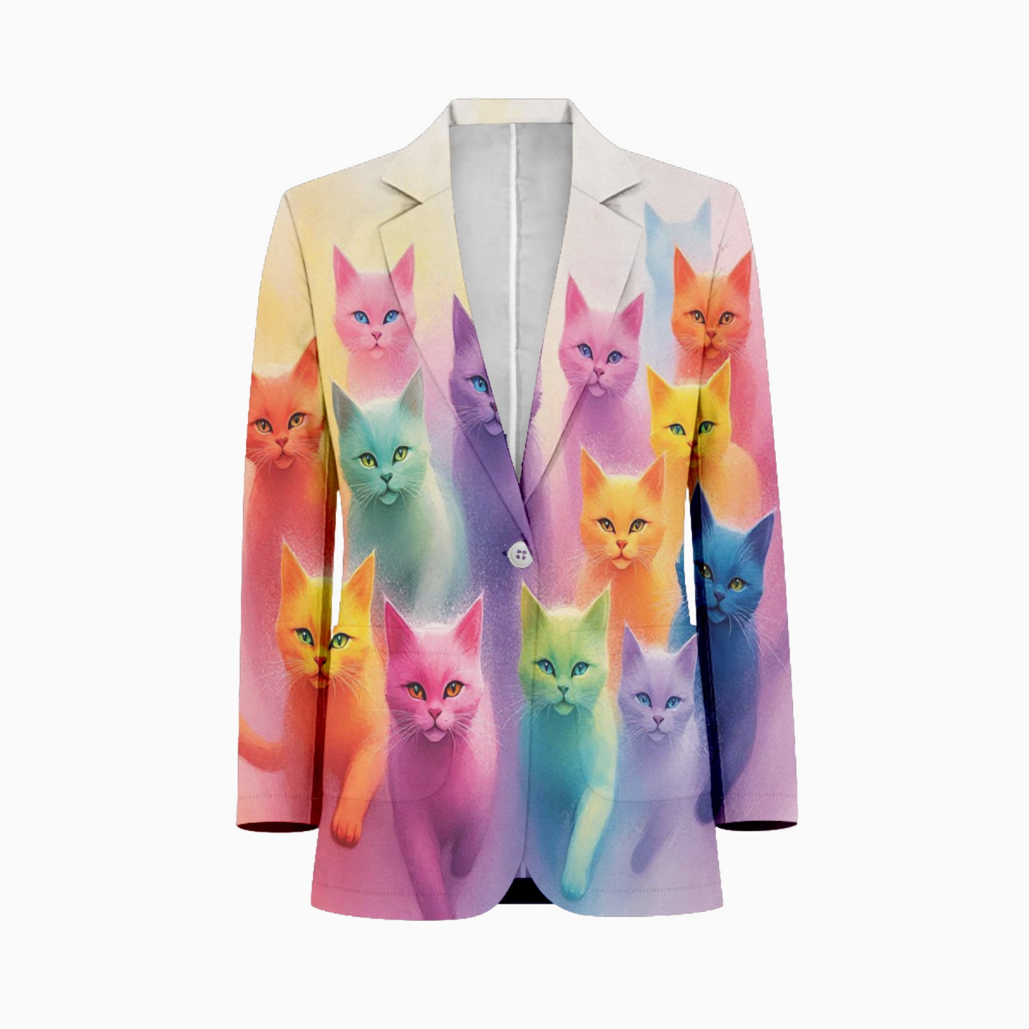 Pictures Of colorful Cats Mens Suits Shawl Collar Slim Fit Suit Mens ...
