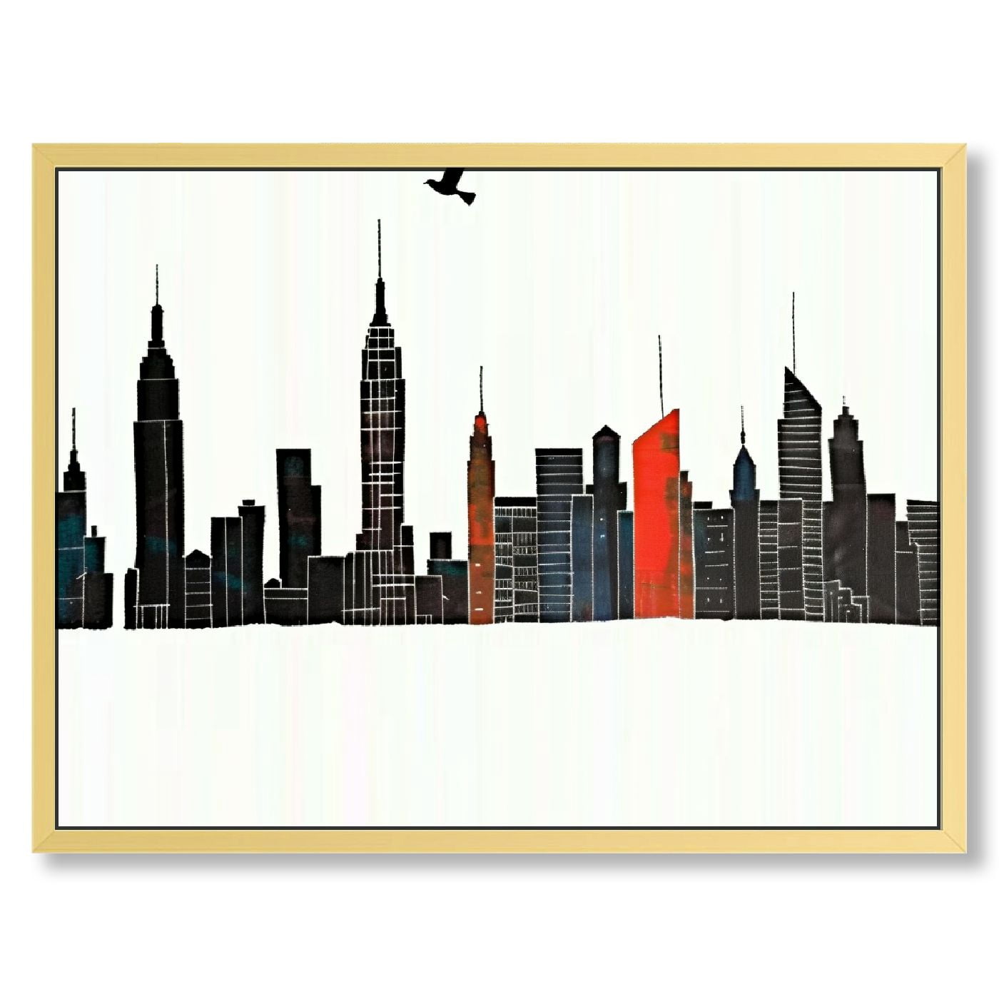 Pictures for Skyline City Skyline Art | BLACK FRAMED - Walmart.com