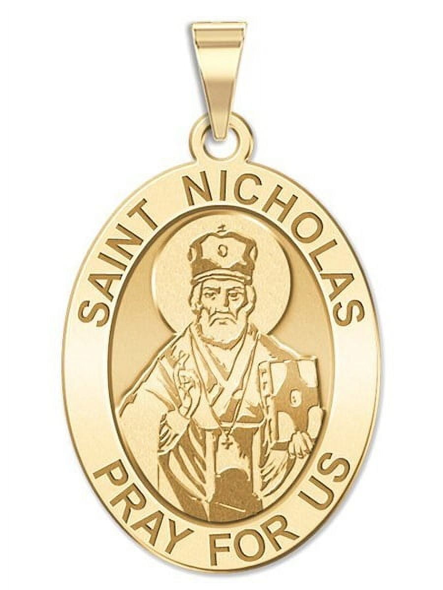 PicturesOnGold.Com Saint Nicholas Oval Religious Medal Necklace ...
