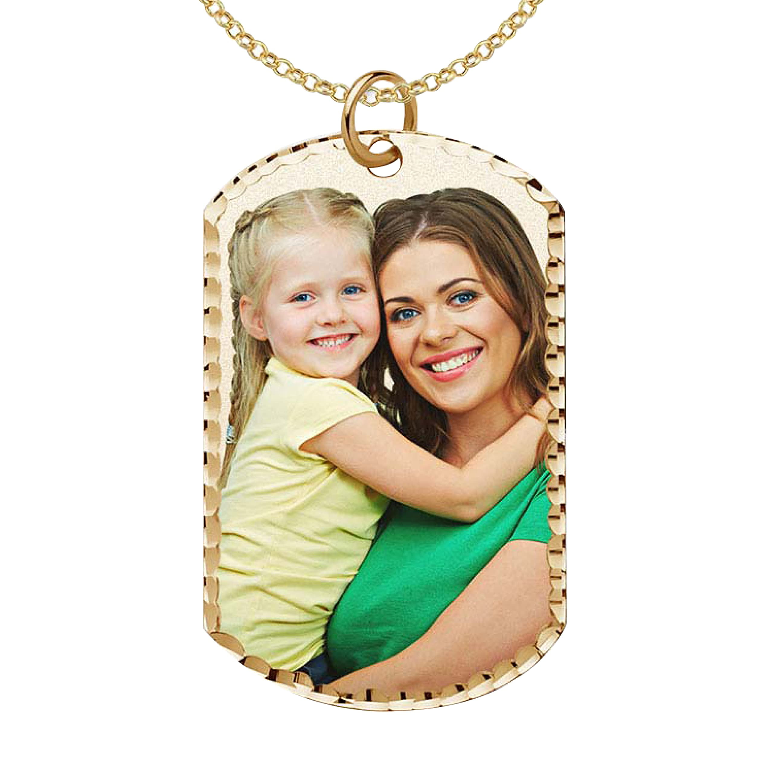 PicturesOnGold Photo Engraved Dog Tag Photo Pendant - 1 1/4 Inch X 2 ...