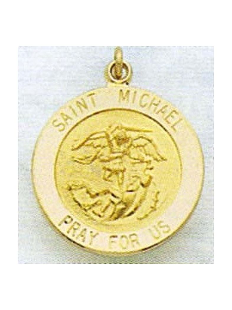 PicturesOnGold.com 14K Gold Saint Michael Religious Medal - Solid 14k ...