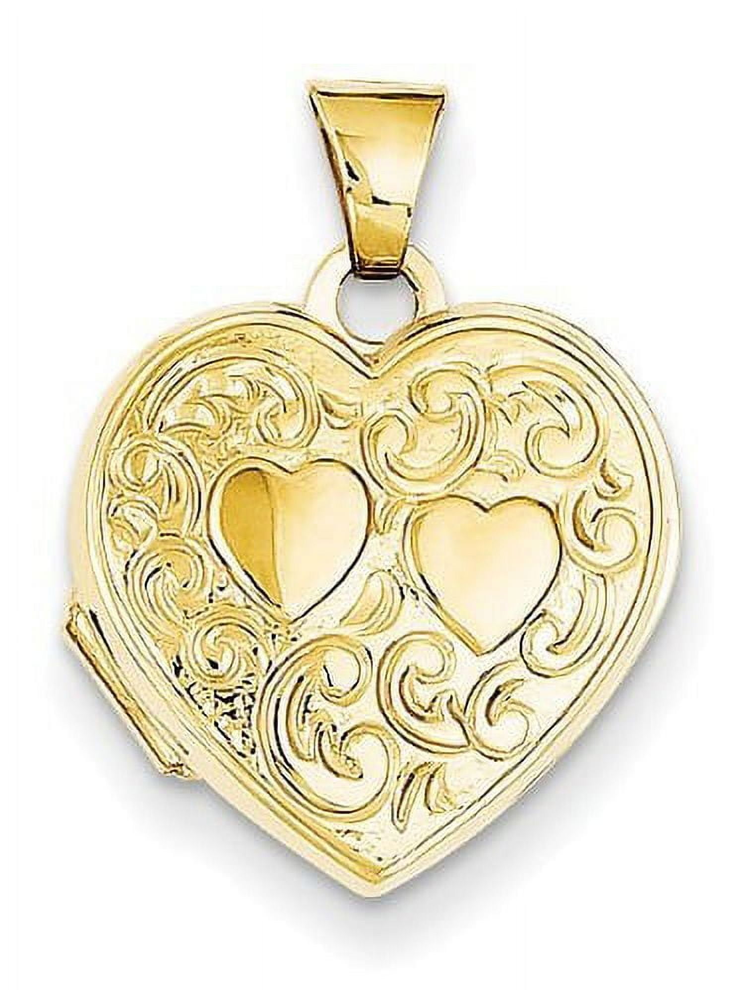 PicturesOnGold.com 14k Solid Yellow Gold Heart Locket Unisex Adult - 2/ ...
