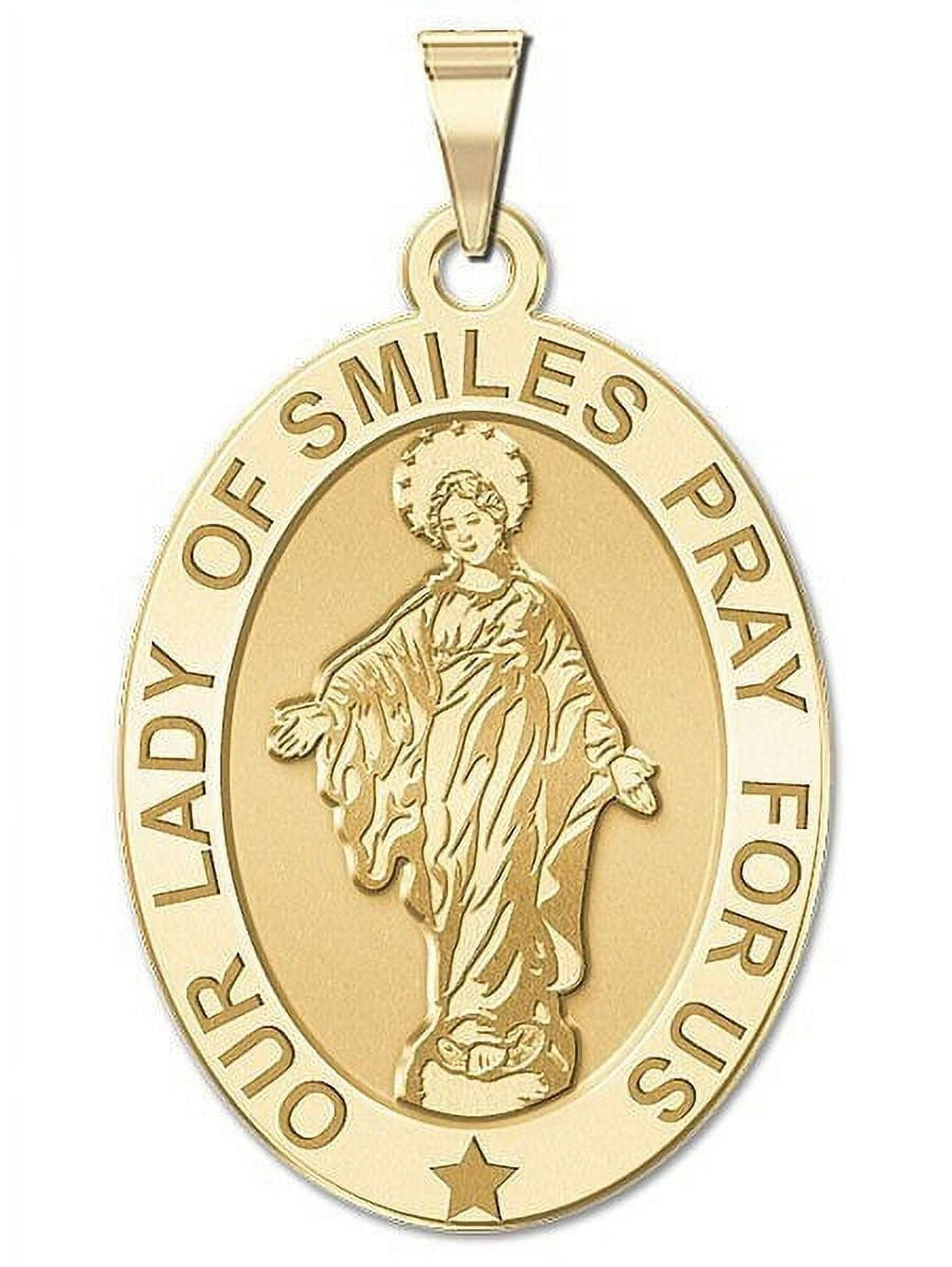 PicturesOnGold.com Our Lady of Smiles Medal Female Adult - Oval - 1/2 x ...