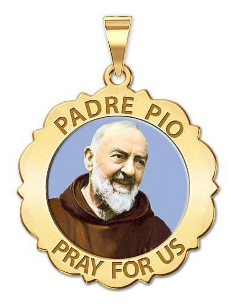 PicturesOnGold.com Padre Pio Scalloped Round Religious Medal Color - 1 ...