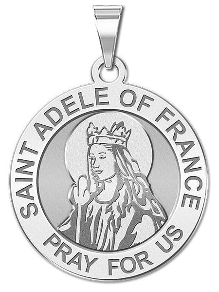 PicturesOnGold.com Saint Adele of France Medal Pandant - 1 inch Size of a Quarter -Solid 14K ...